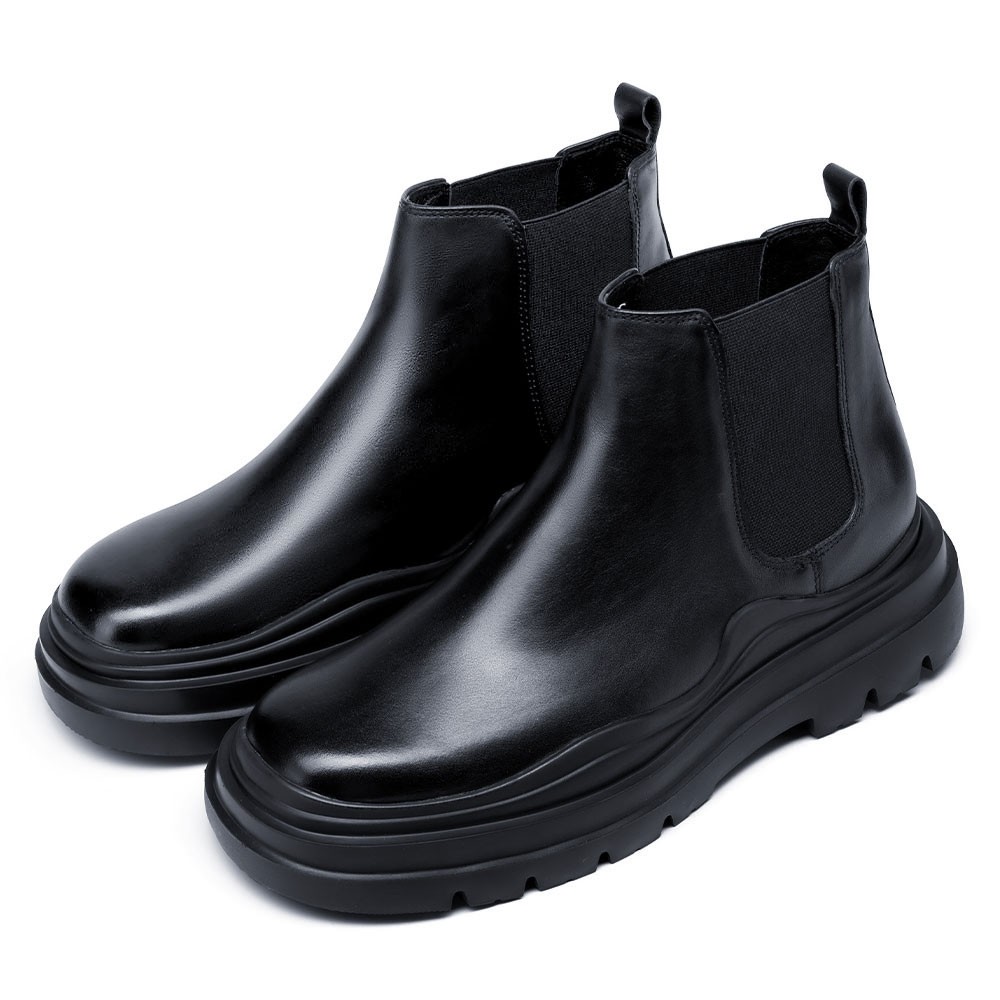 absatzschuhe männer - herrenschuhe mit hohem absatz - Schwarze Chelsea ...