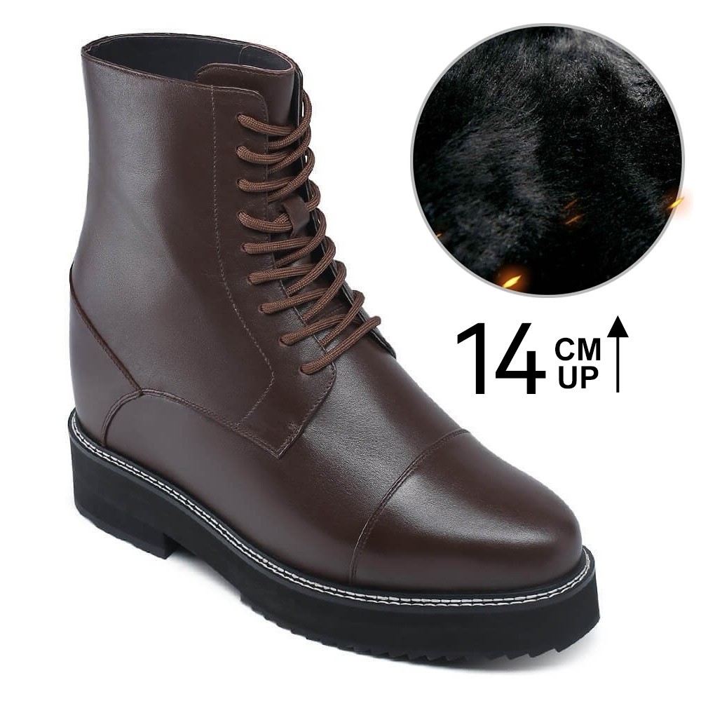 height increasing boots - brown warm fur lined boots that make you ...